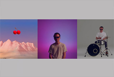 Tom Vek num caça-níquel technicolor no videoclipe de "Pushing Your Luck"